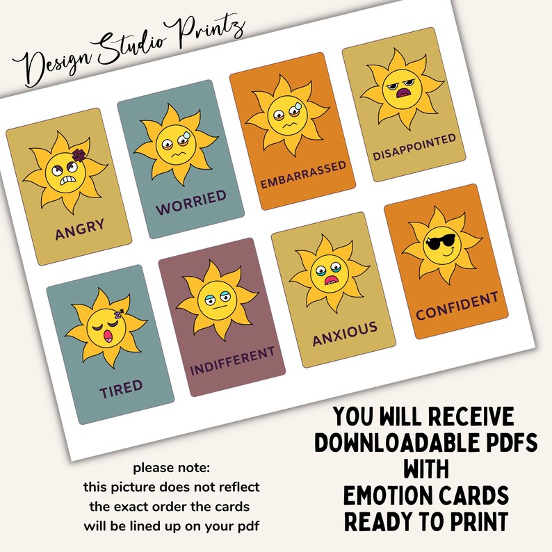 16 Emotion Flashcards Printable, Feelings Flashcards, Emotions and ...