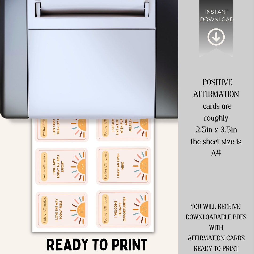 24 Positive Affirmation Cards, Instant Download, Digital, Vision Board ...