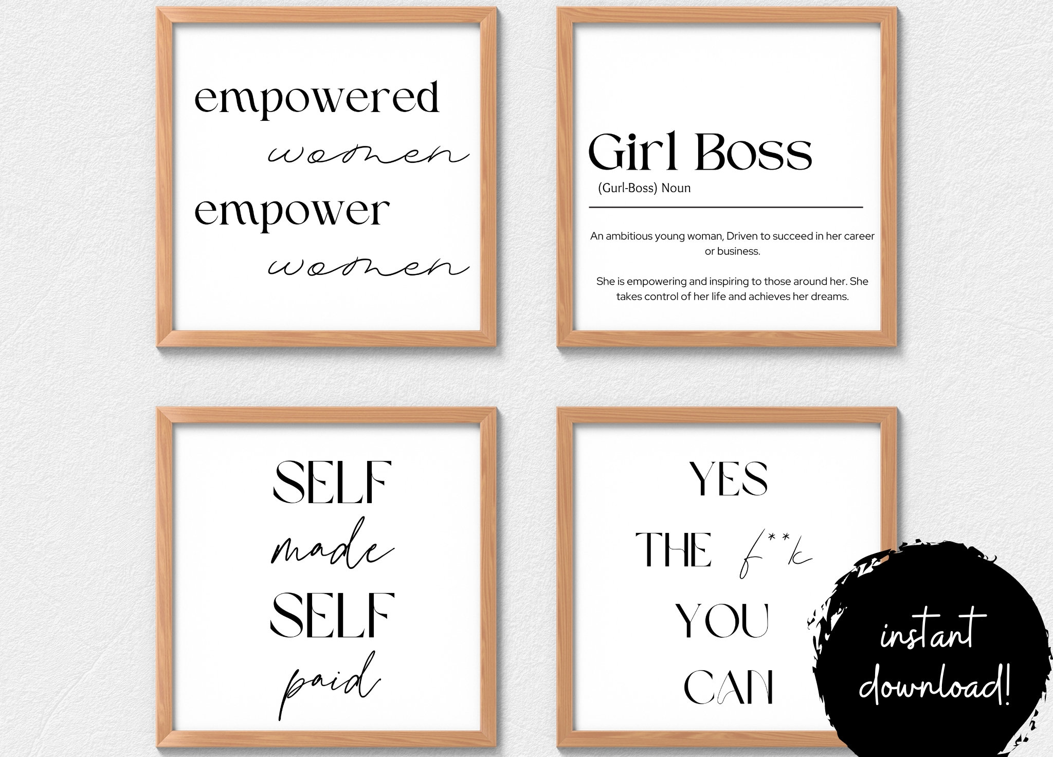 Printable Girl Boss Wall Art, Boss Babe Print, Boss Babe Wall Art, Girl ...