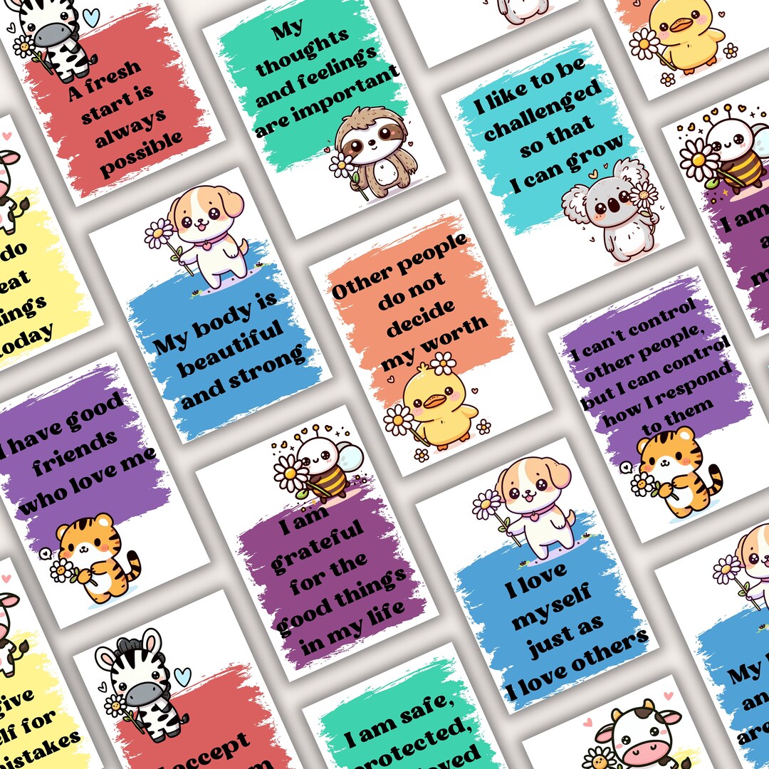32 Printable Children's Positive Affirmation Cards, Digital Download ...