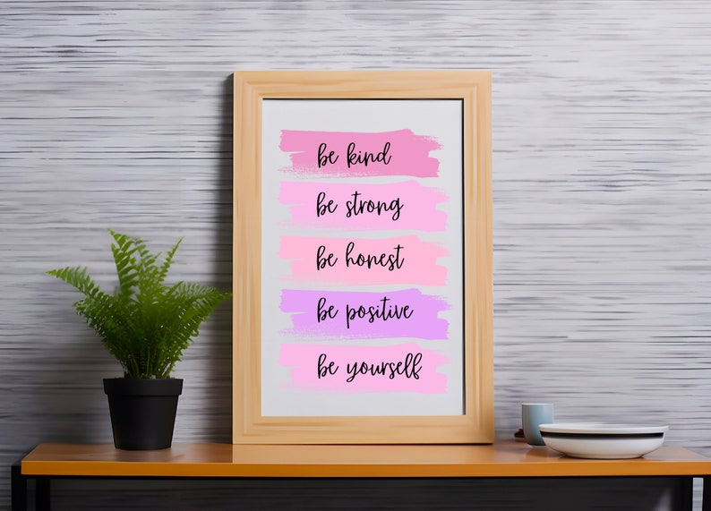 Positive Affirmation Printable, Instant Download, Be Kind, Be Strong ...