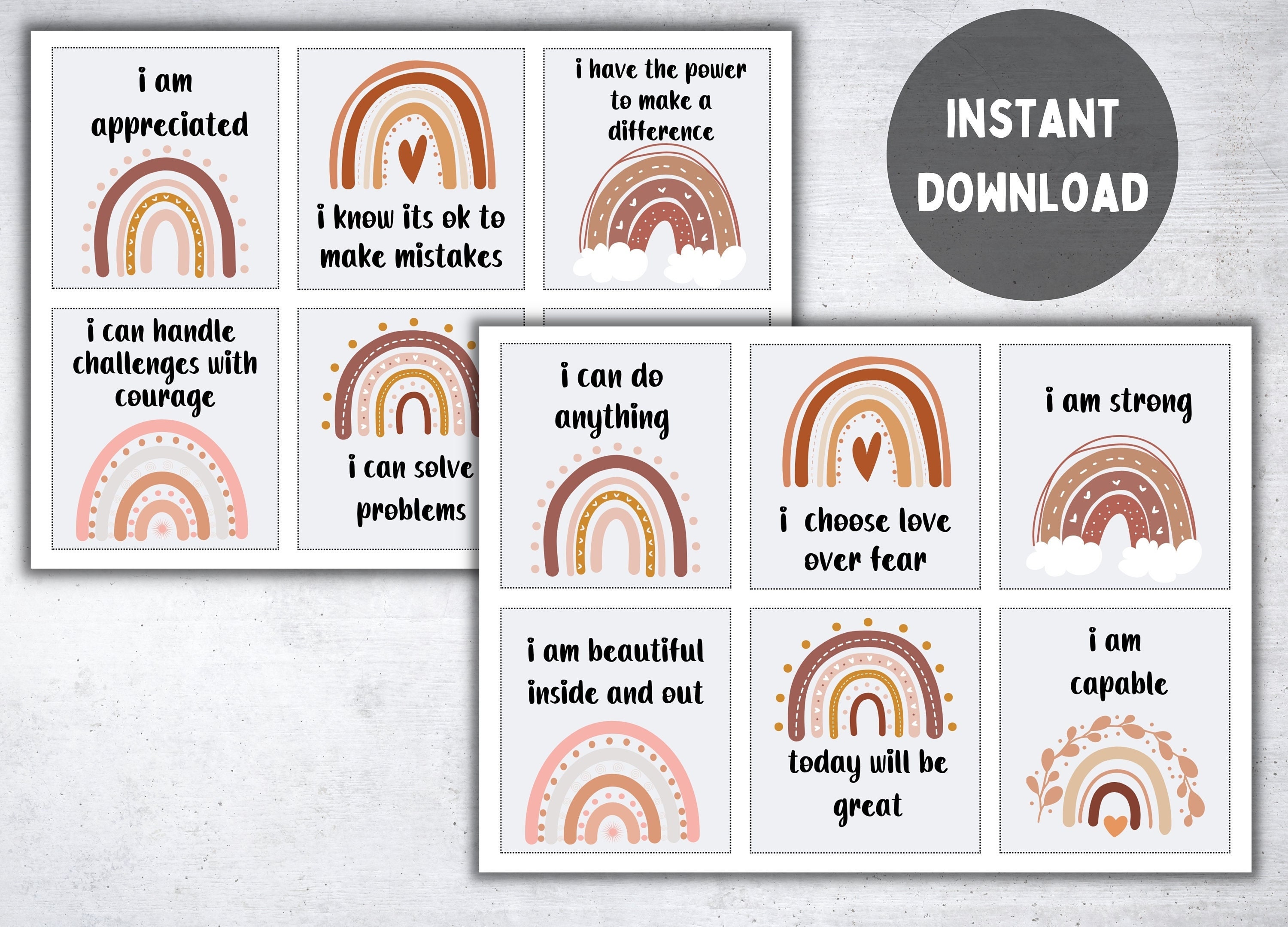 24 Printable Children's Positive Affirmation Cards, Encouragement for ...