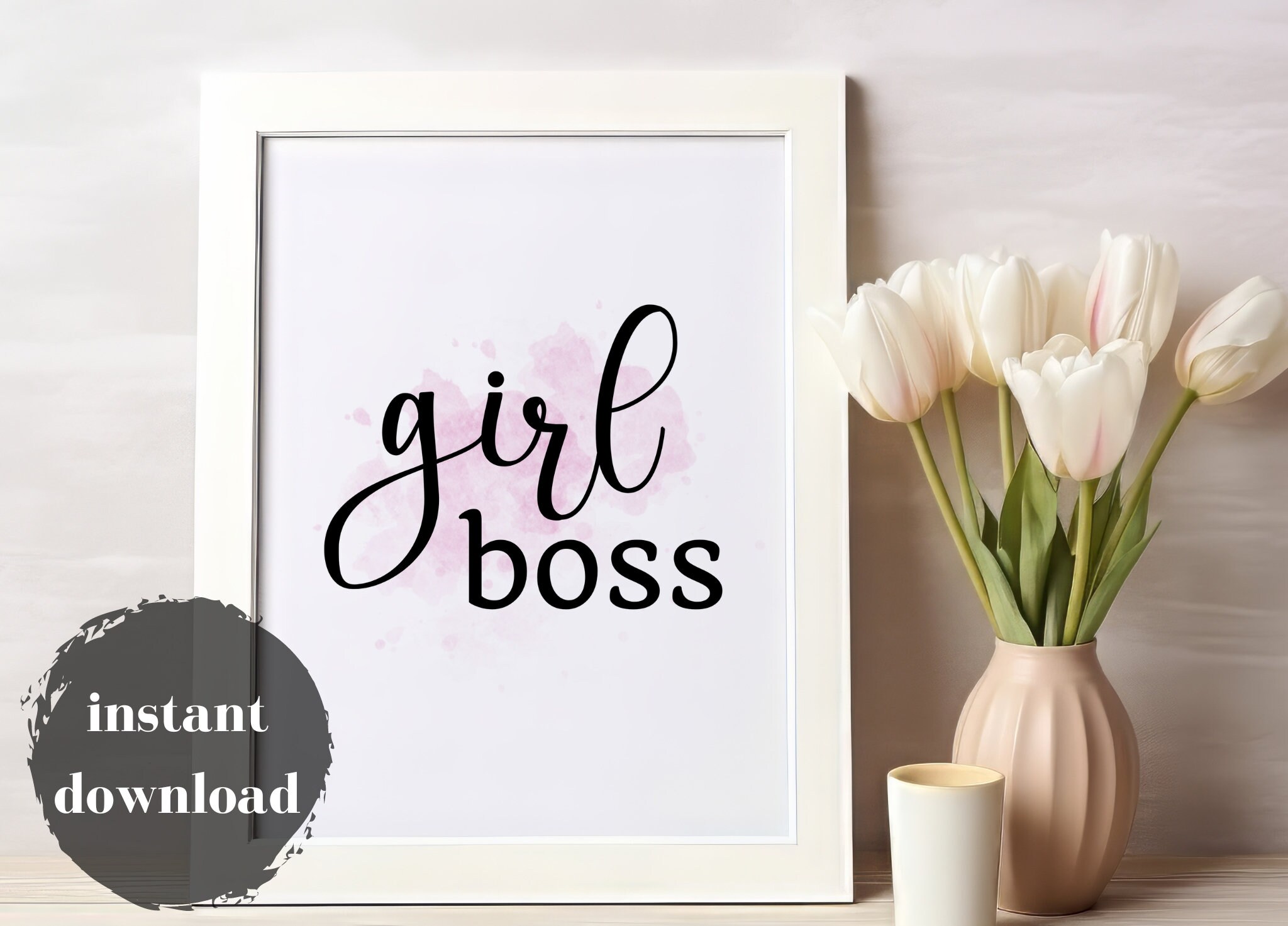 Printable Girl Boss Wall Art, Boss Babe Print, Boss Babe Wall Art, Girl ...