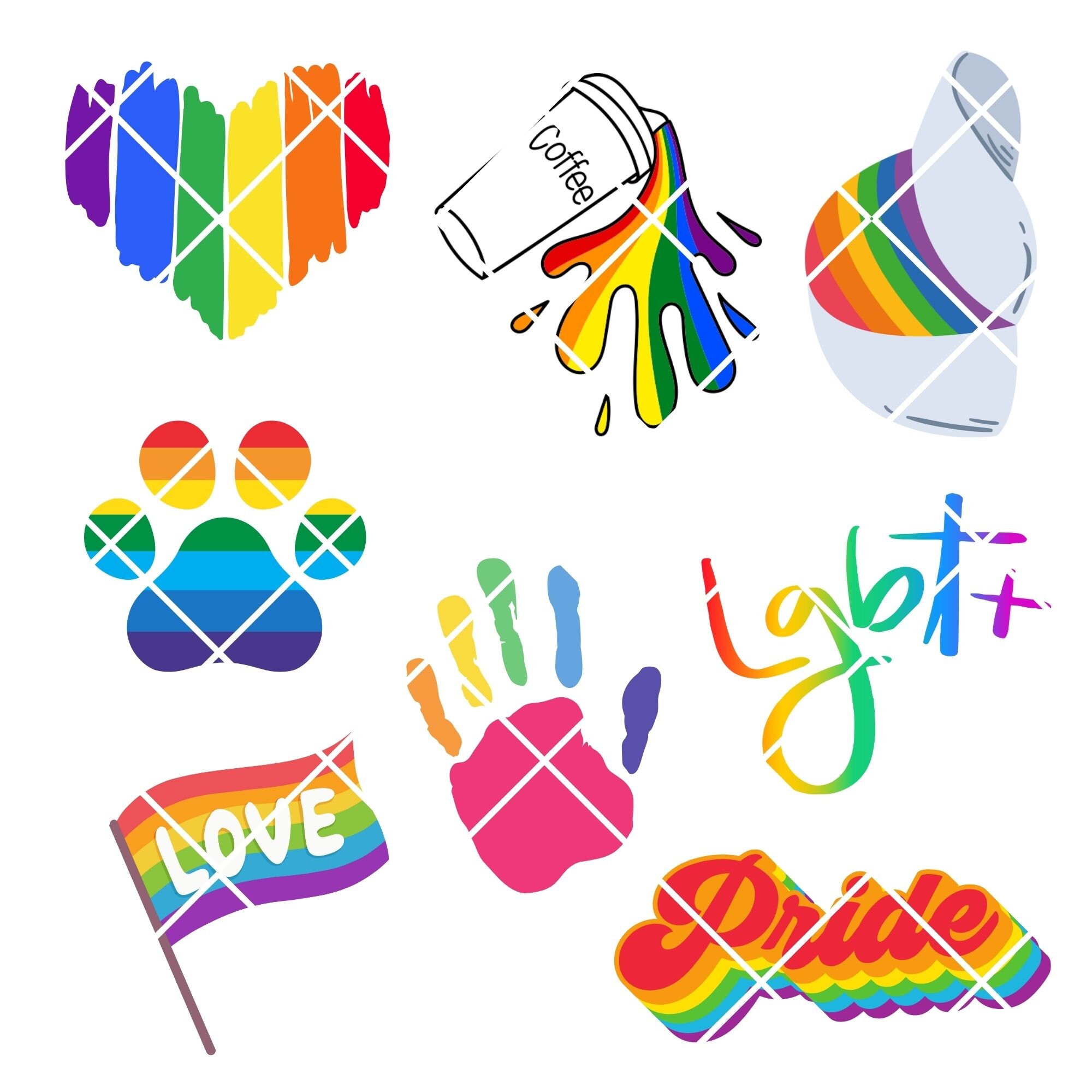 Lgbtq Pride Sticker Pack, Proud Stickers Bundle, Rainbow Sticker, Pride ...