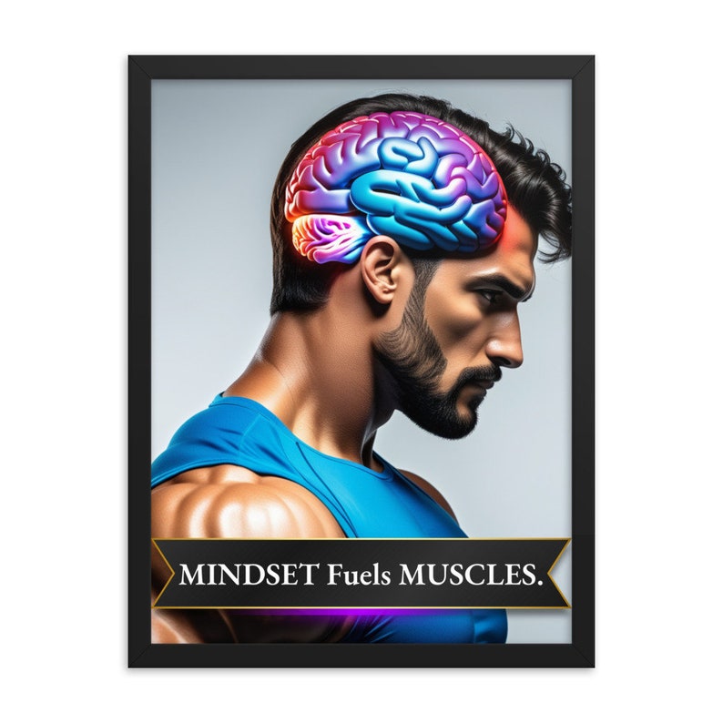 Mindset Fuels Muscle Office Home Living Room Fitness Goals Gym Workout ...