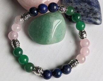 VERTIGO SUPPORT 8mm Crystal Intention Stretch Bead Bracelet With ...