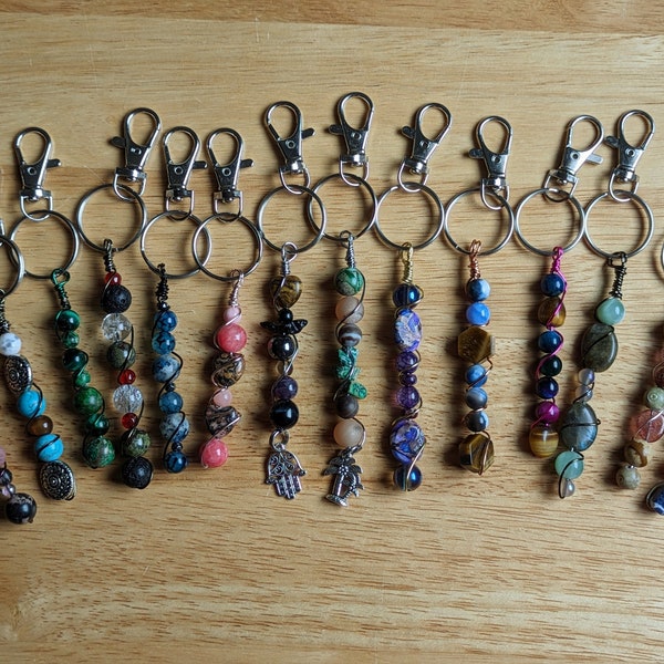 Gemstone Keychain - Etsy