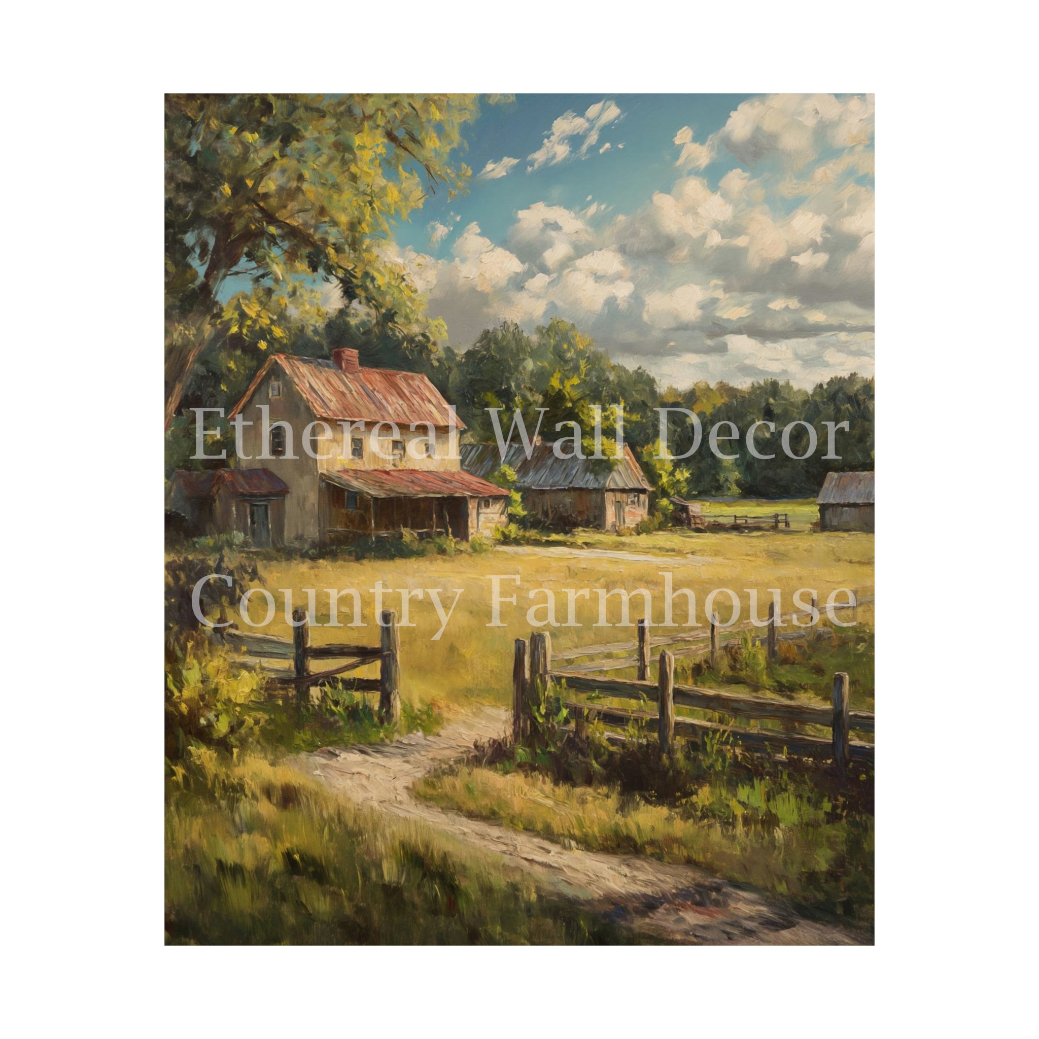 Printable Country Farmhouse Country Farm Art Farm Wall Decor Oil ...