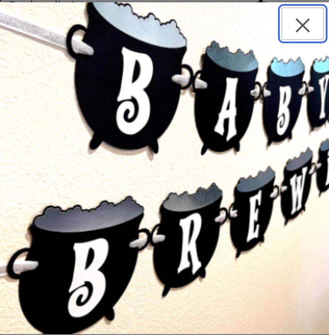 A Baby is Brewing Banner, Black Cauldron, Bubbly Cauldron, Co-ed Baby ...