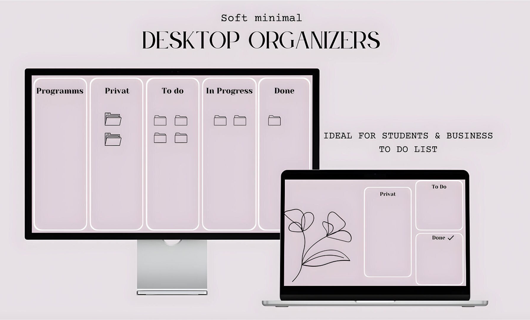 Neutral Desktop Organizer Wallpaper, Mac Windows, Schule, Arbeit, Clean ...