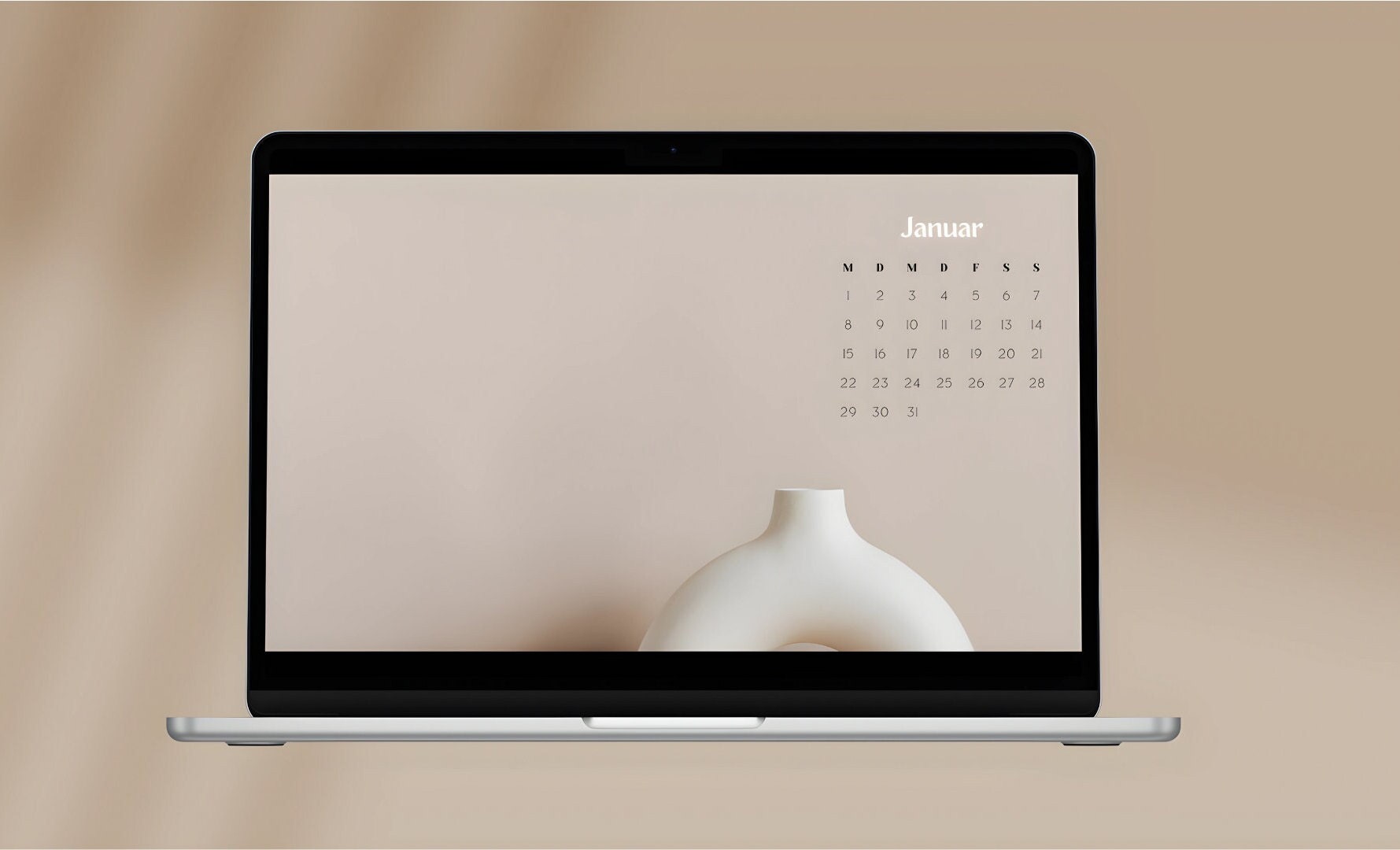 2024 Kalender Desktop Wallpaper, Mac Windows, Clean Minimal Neutral ...