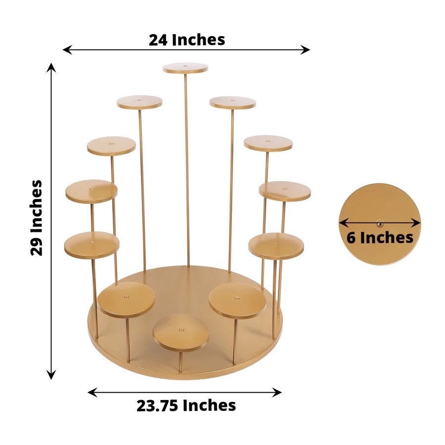 29 12-arm Tiered Clear Gold Acrylic Dessert Display Stand, Multi-layer ...