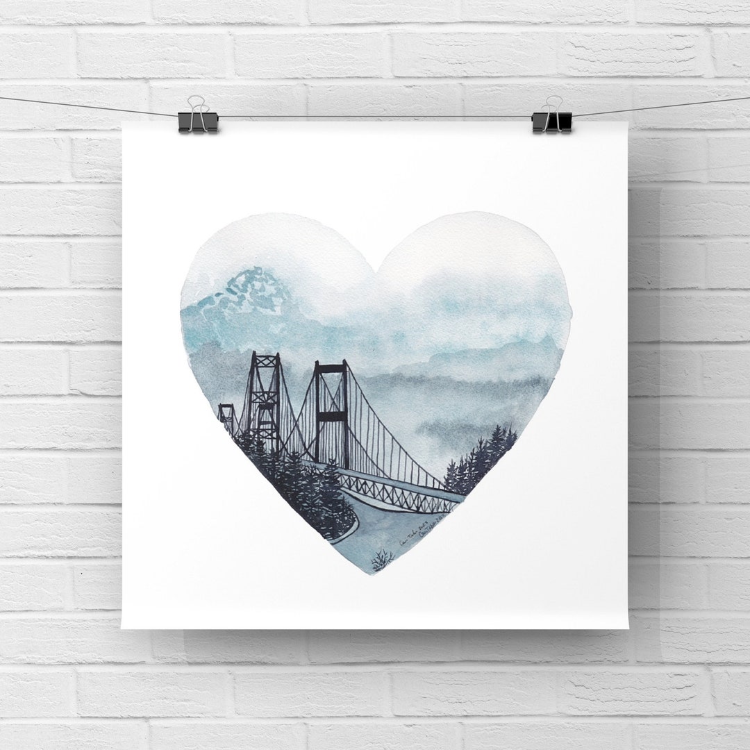Heart of Tacoma Print 8"x 8" - Etsy