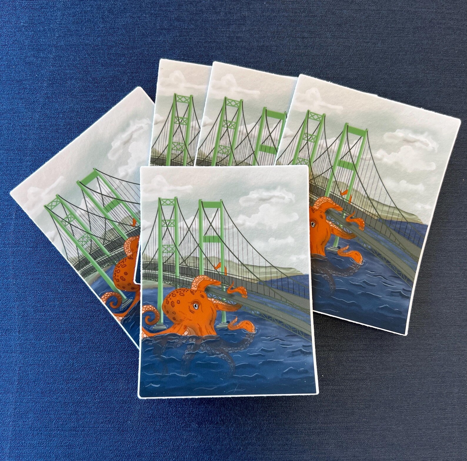 Narrows Bridge With Octopus Large - Etsy