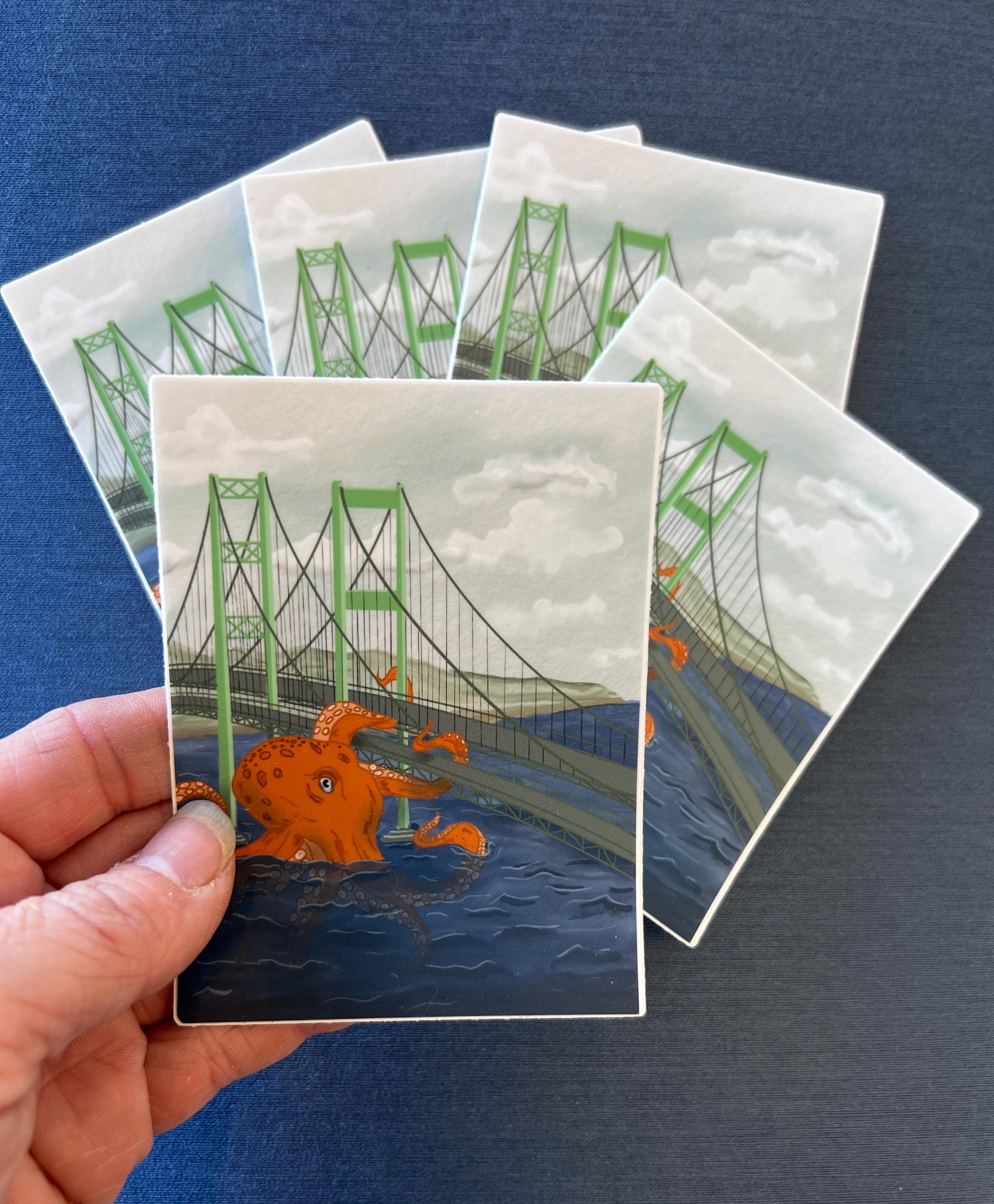 Narrows Bridge With Octopus Large - Etsy