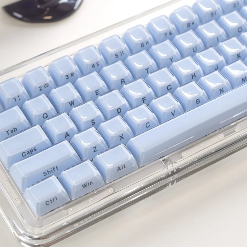 Blue Ice Crystal Translucent Keycap Set 113 Piece PBT Dye-sublimated ...