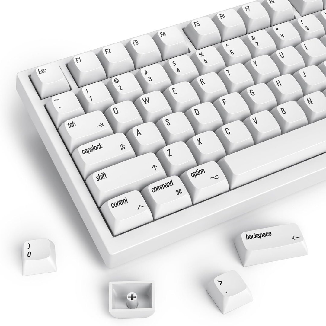 Plain White Minimalist Keycap Set 128 Piece PBT Dye-sublimated XDA ...