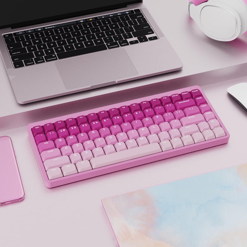 Pink Gradient Low Profile Keycap Set 132 Piece PBT Dye-sublimated ...