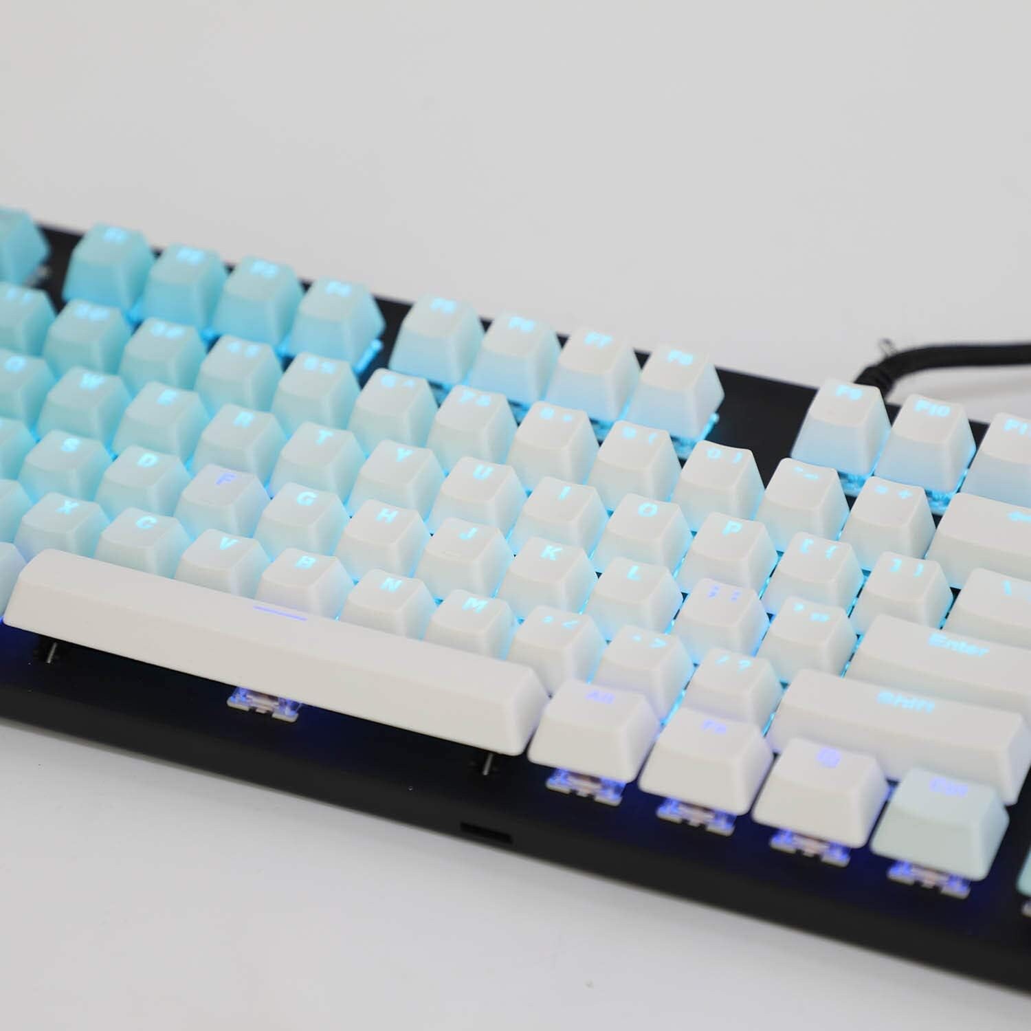 Blue Gradient Shine Through Keycap Set 104 Piece PBT Dye-sublimated ...
