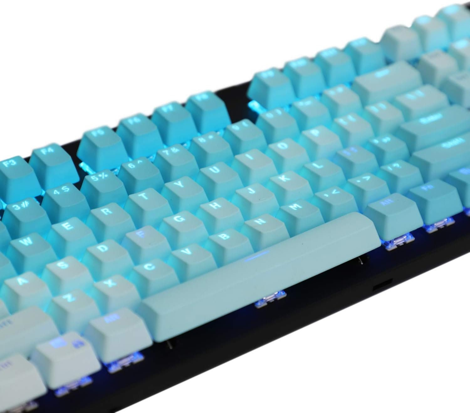 Blue Gradient Shine Through Keycap Set 104 Piece PBT Dye-sublimated ...