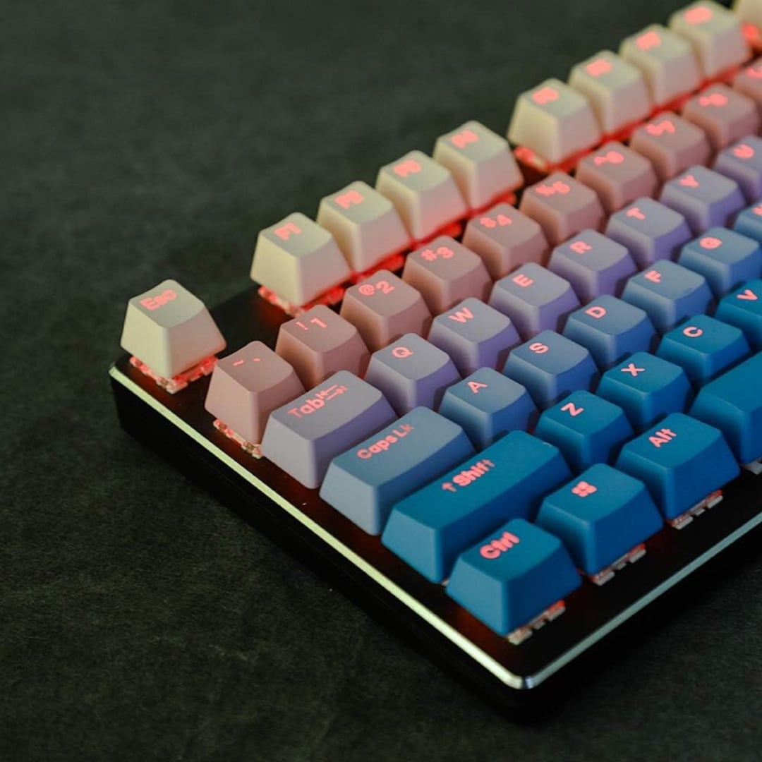 Night Pastel Sunet Gradient Keycap Set 108/122 Piece PBT Dye-sublimated ...