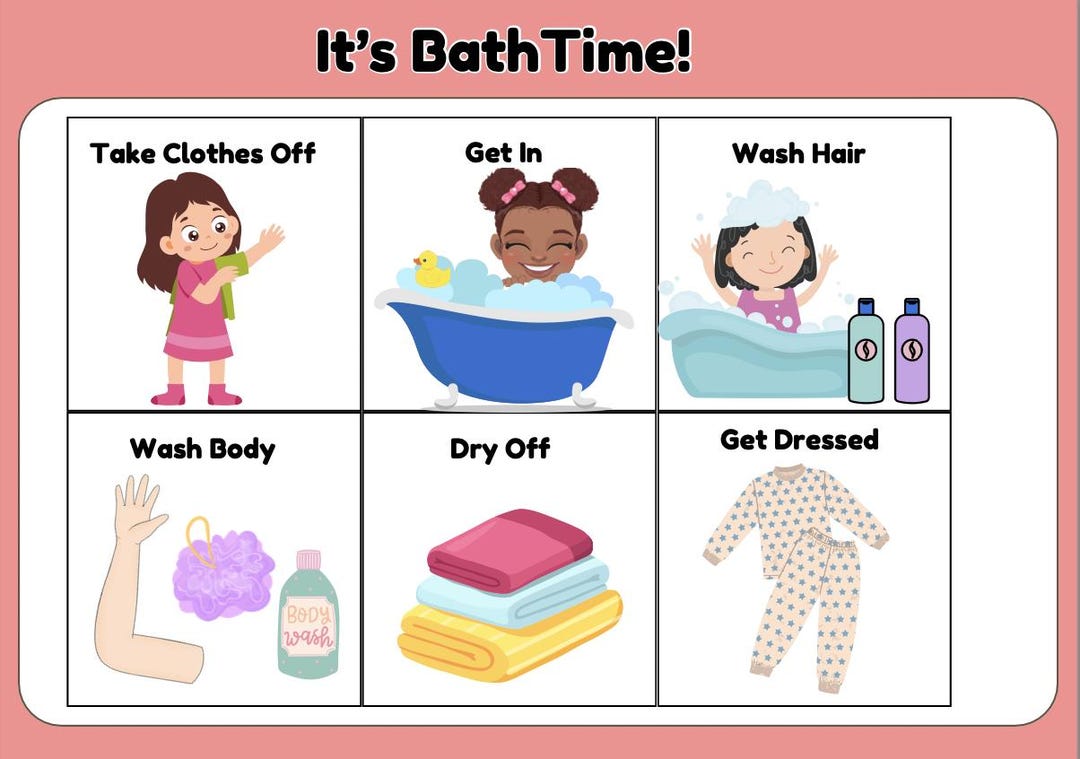 Bath Time Visual Aid I ADHD I Autism I Executive Functioning I Hygiene Support - Etsy