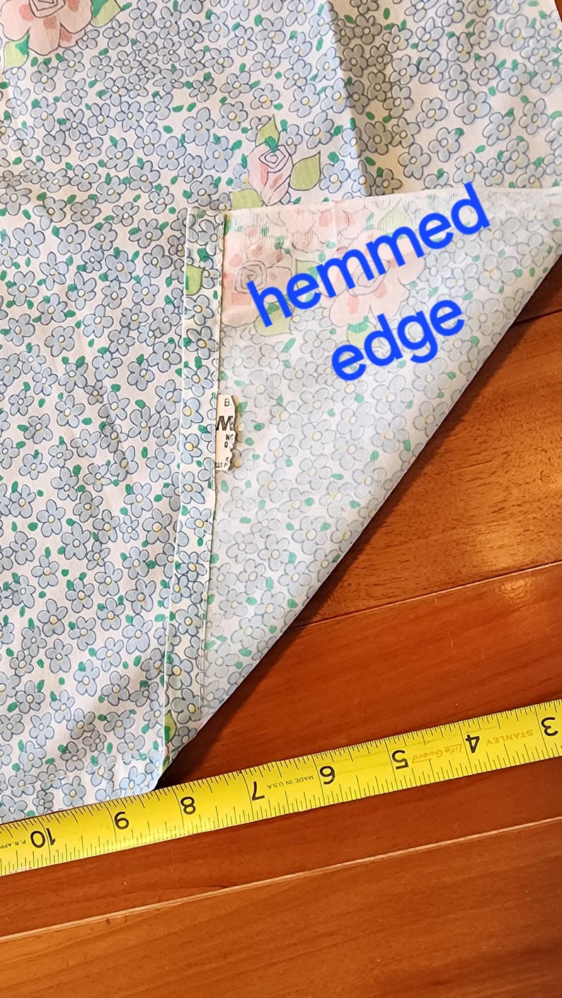 1970's Barbara Brody Cotton Fabric Remnant Blue With Pink Daisies That ...