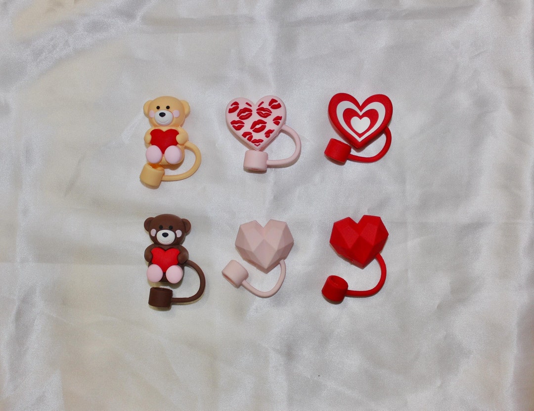 Valentine's Day Straw Topper Heart Straw Topper Tumbler Straw Topper ...