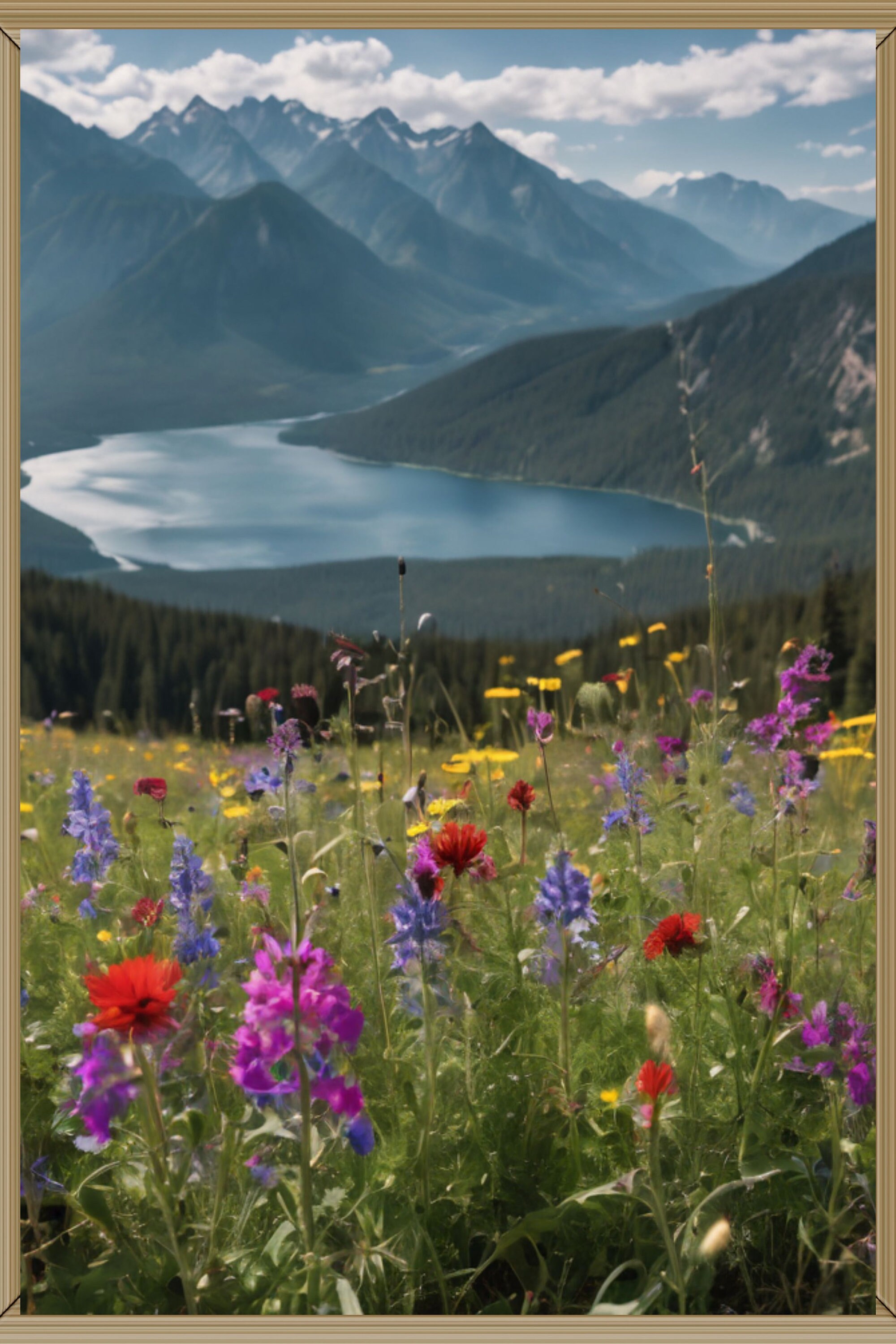 Wildflower Meadow Wall Art, Wildflower Meadow Digital Print, Nature ...