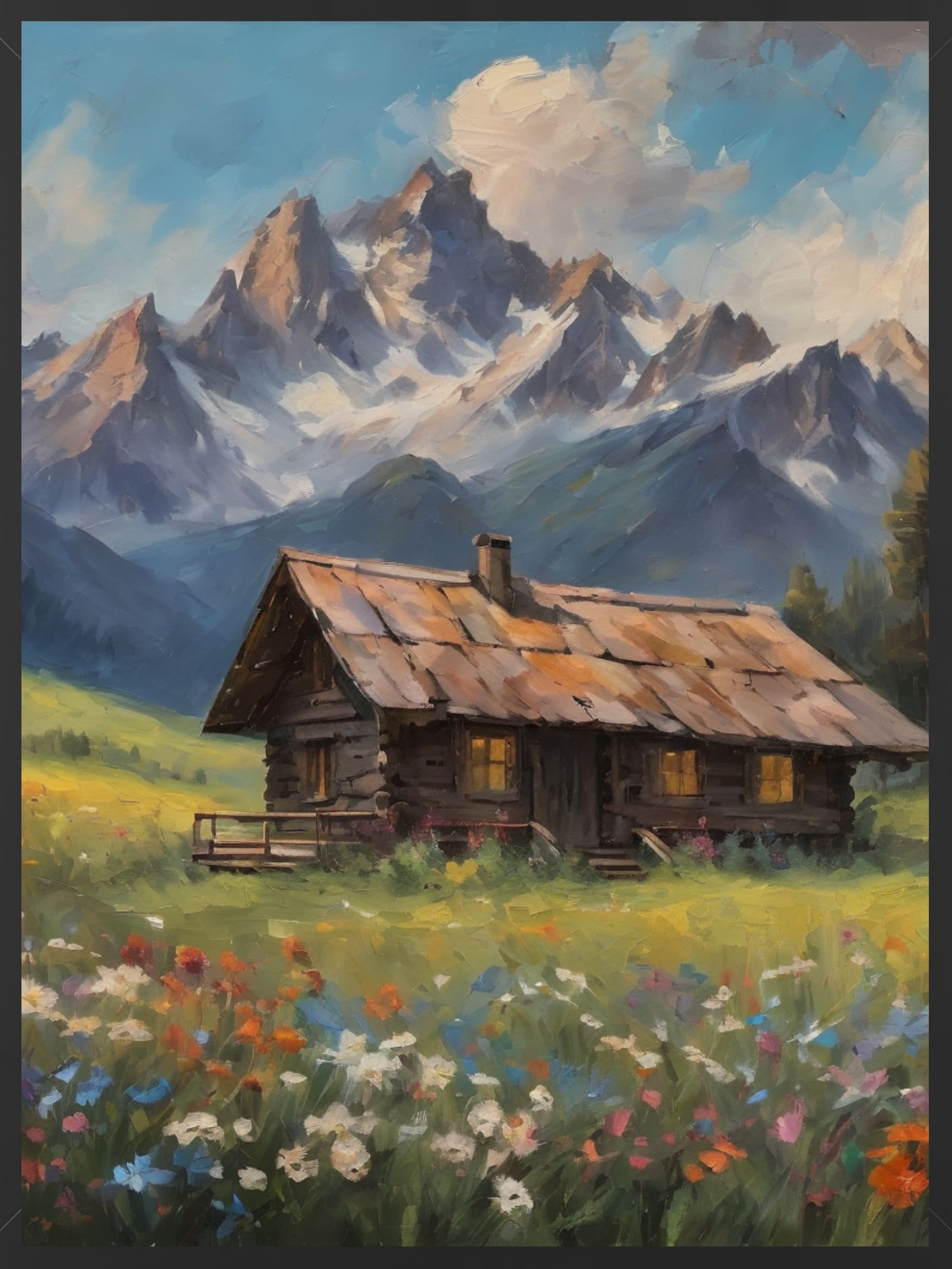 Cabin in the Woods, Rustic Oil Painting, Nature Inspired Oil Painting, Wilderness Wall Art ...