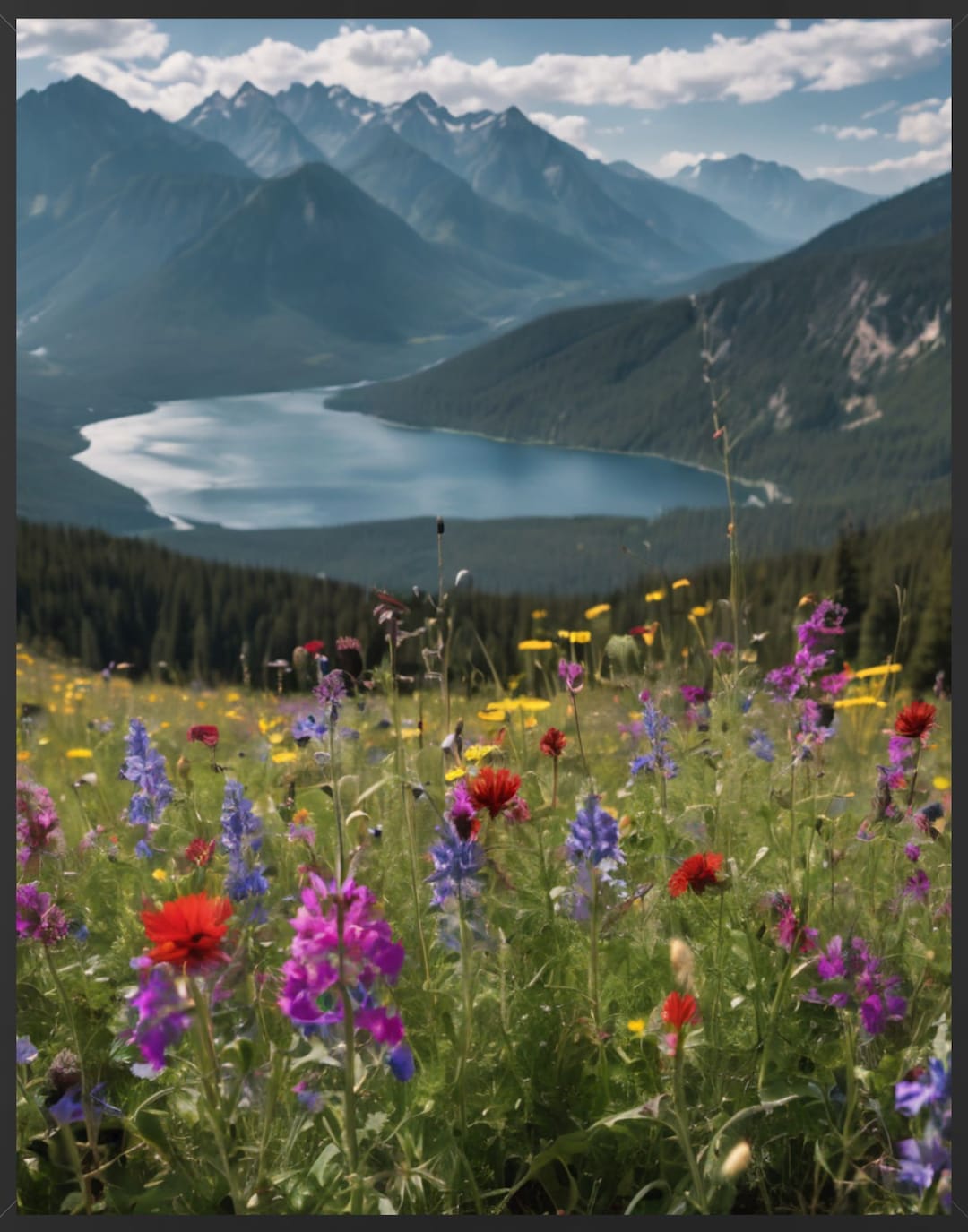 Wildflower Meadow Wall Art, Wildflower Meadow Digital Print, Nature ...