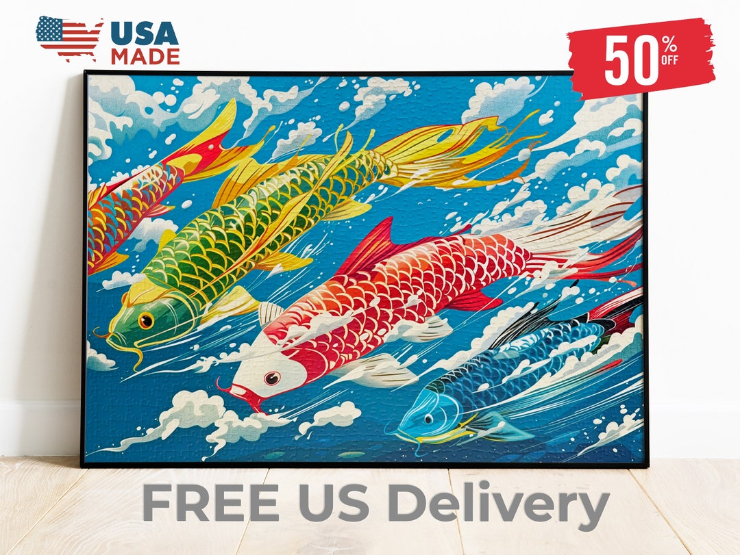 Carp Streamers 1000 Piece Puzzle, Jigsaw Adults Japanese Culture - Etsy