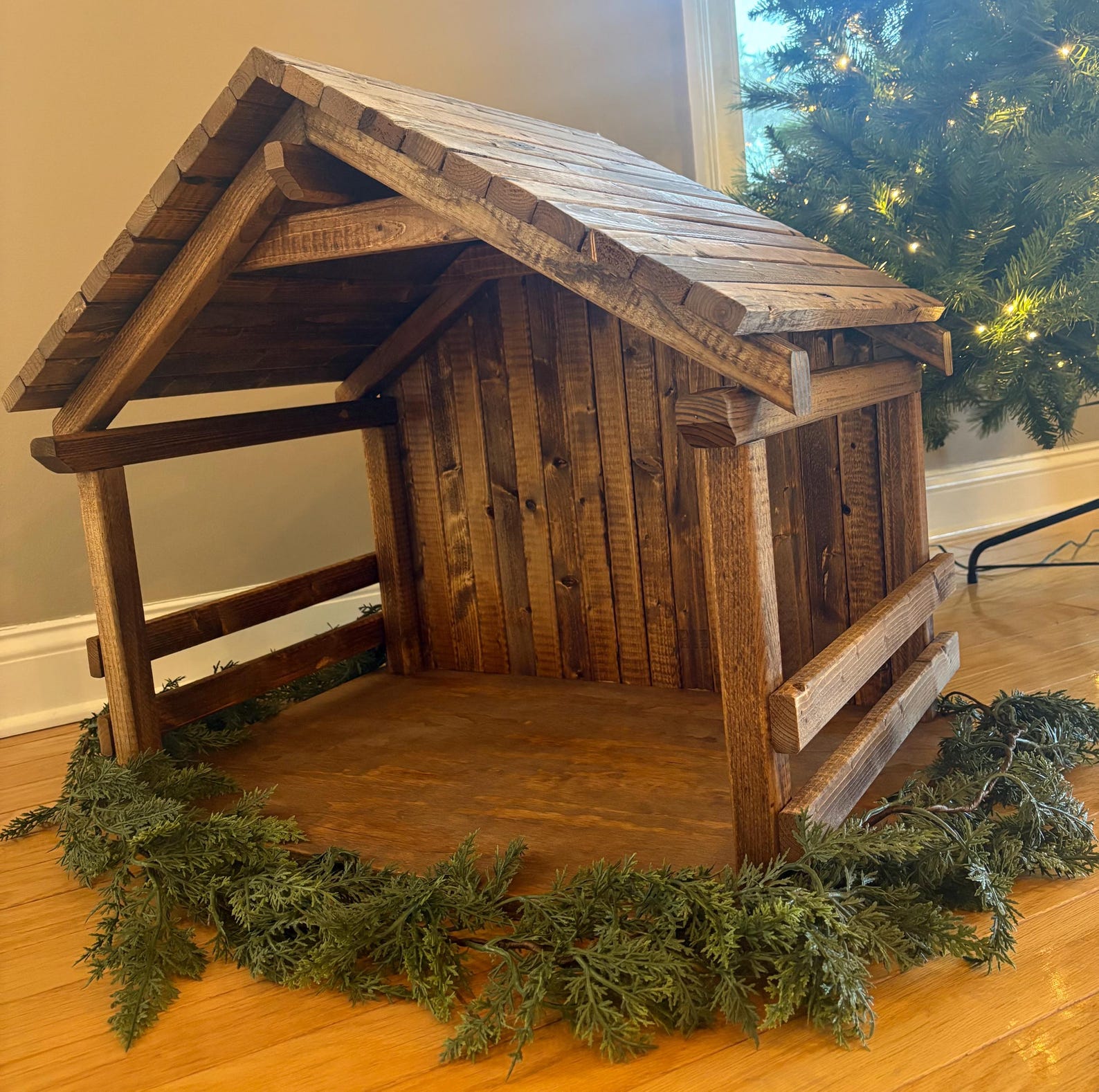 Handcrafted Rustic Wooden Nativity Crèche Manger – Extra Large ...