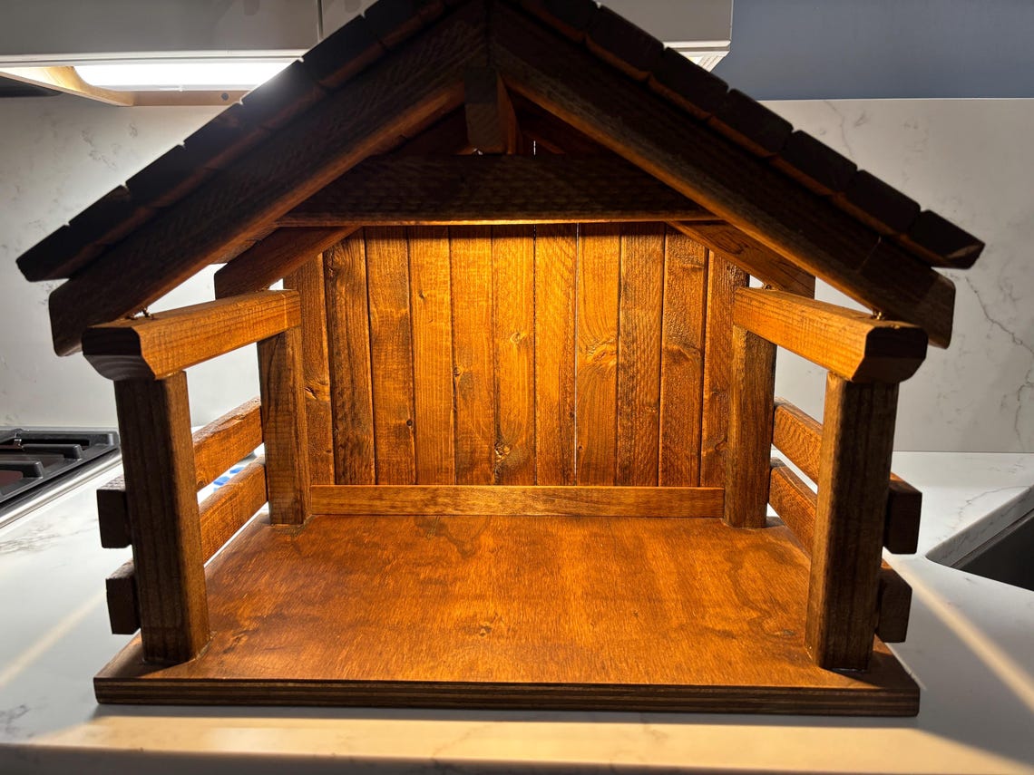 Handcrafted Rustic Wooden Manger - Medium Size Nativity Stable for Christmas Decorations - Etsy