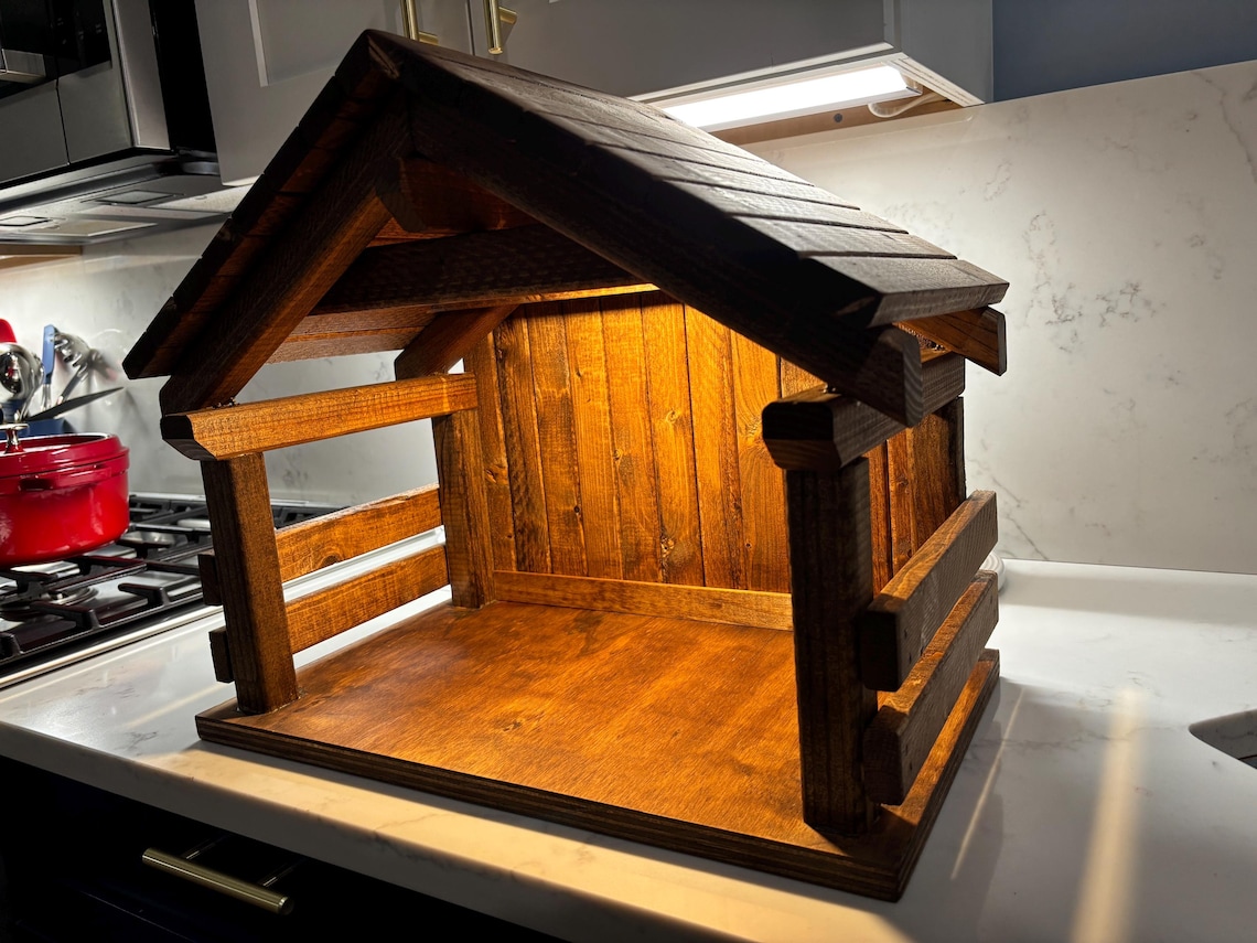 Handcrafted Rustic Wooden Manger - Medium Size Nativity Stable for Christmas Decorations - Etsy