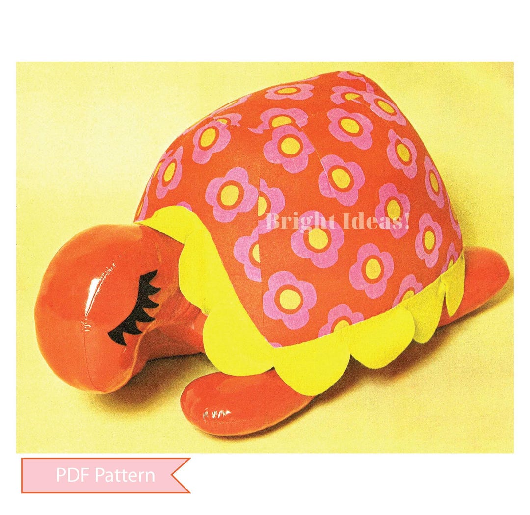Vintage Turtle Sewing Pattern • Tortoise Pouffe • Tortoise Pattern ...