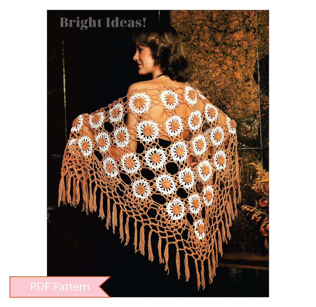Daisy Shawl Pattern • Daisy Loom Shawl Pattern • Crochet Shawl ...