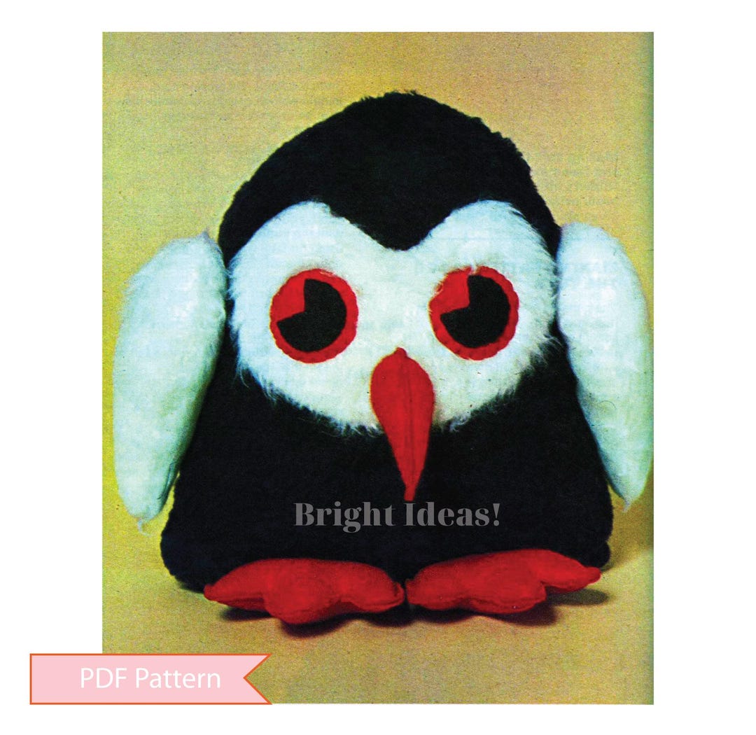 Vintage Owl Sewing Pattern Fur Owl Pattern Owl Toy Pattern Owl PDF ...