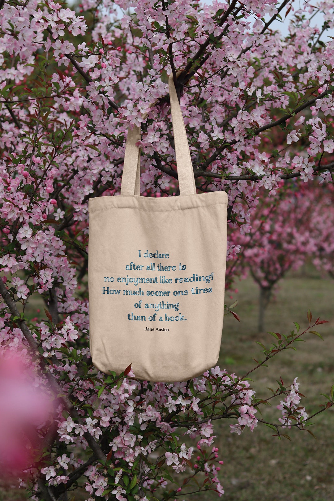 Pride and Prejudice Quote Tote Bag, Book Bag, Literary, Jane Austen, - Etsy