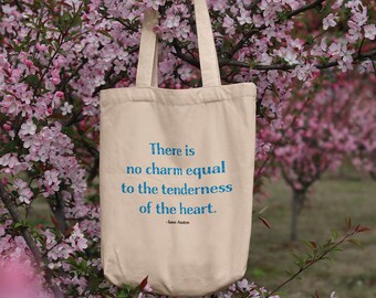 Pride and Prejudice Quote Tote Bag, Book Bag, Literary, Jane Austen, - Etsy