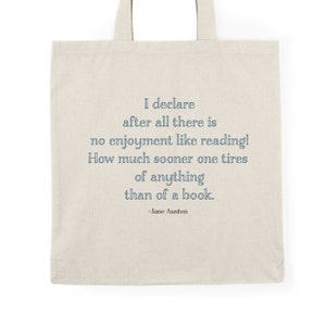 Pride and Prejudice Quote Tote Bag, Book Bag, Literary, Jane Austen, - Etsy