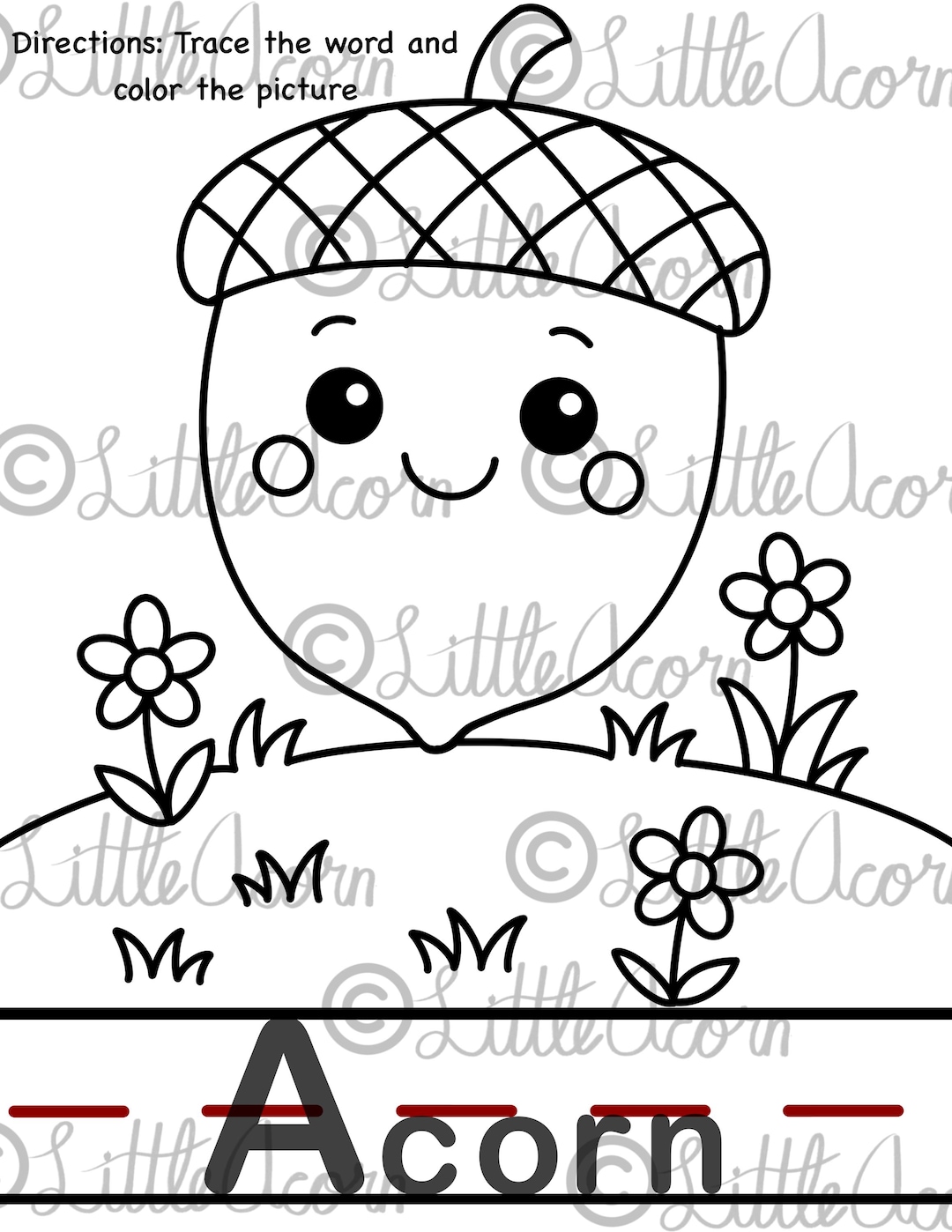 Coloring Pages With Word Tracing. - Etsy