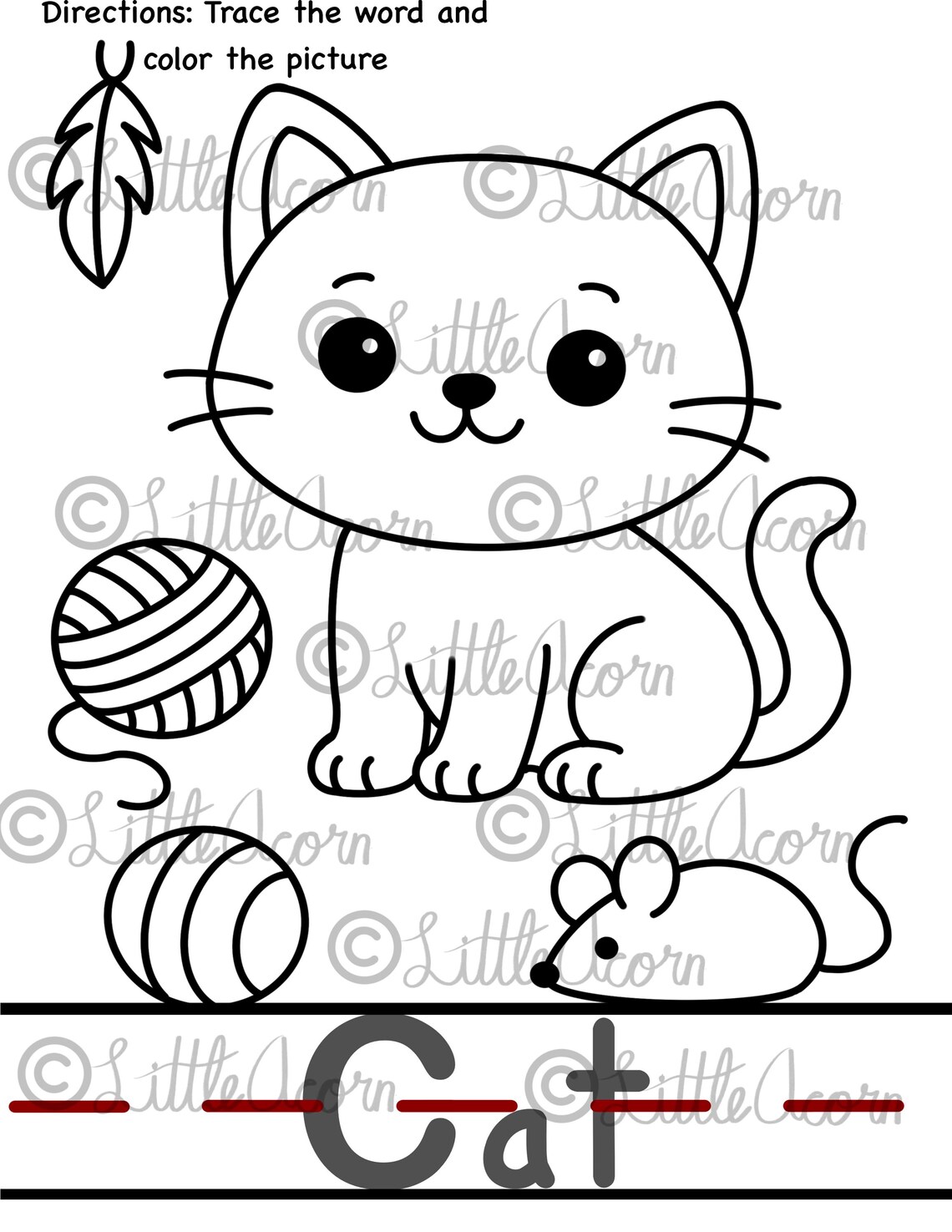 Coloring Pages With Word Tracing. - Etsy