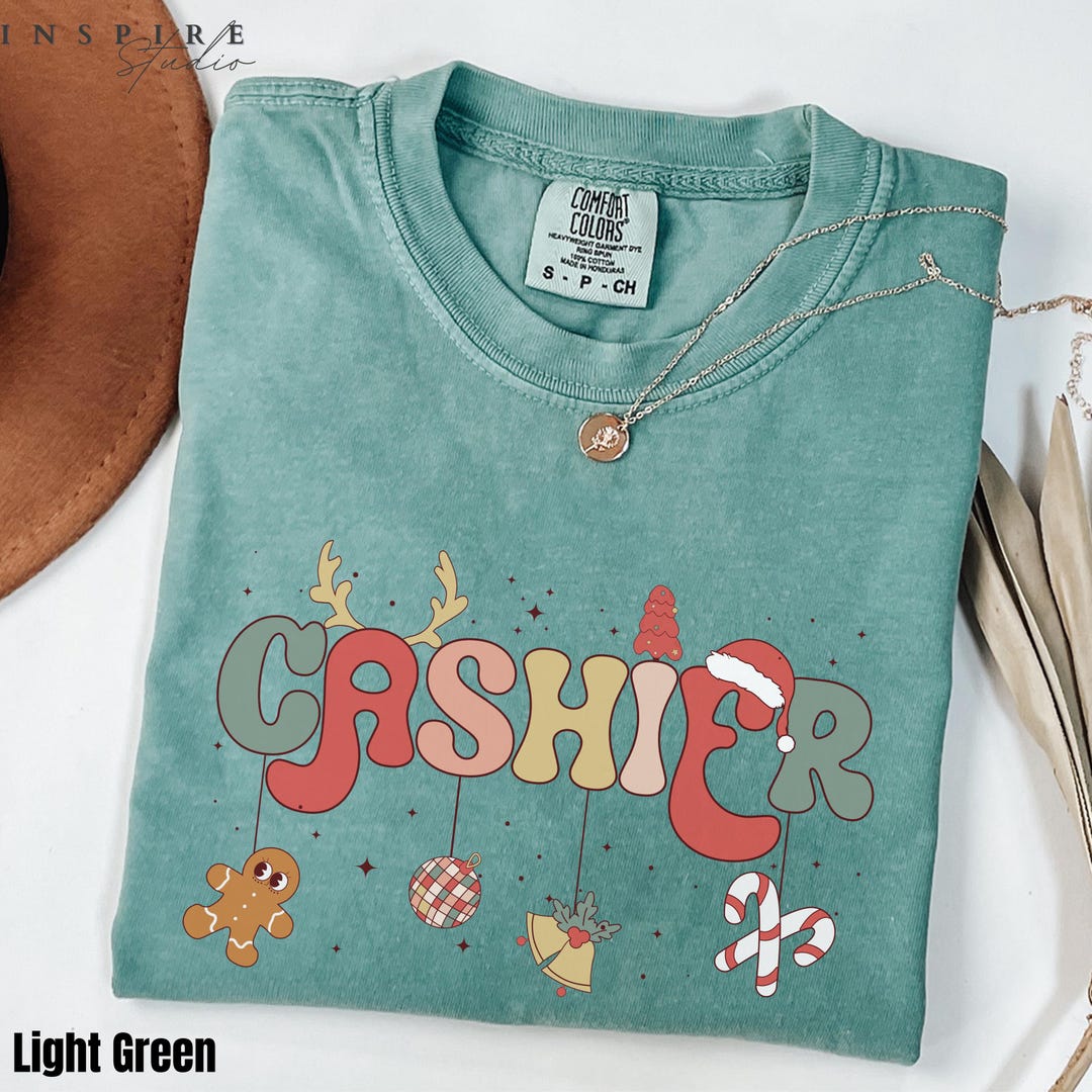 Comfort Colors Retro Christmas Cashier Shirt, Festive Holiday Tee ...