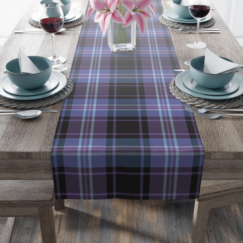Purple Plaid Table Decor - Etsy