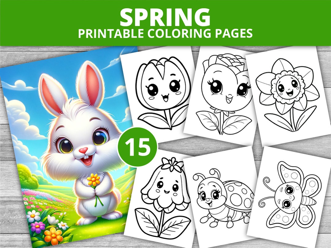 15 Spring Season Coloring Pages Activity for Kids Preschoolers Toddlers ...