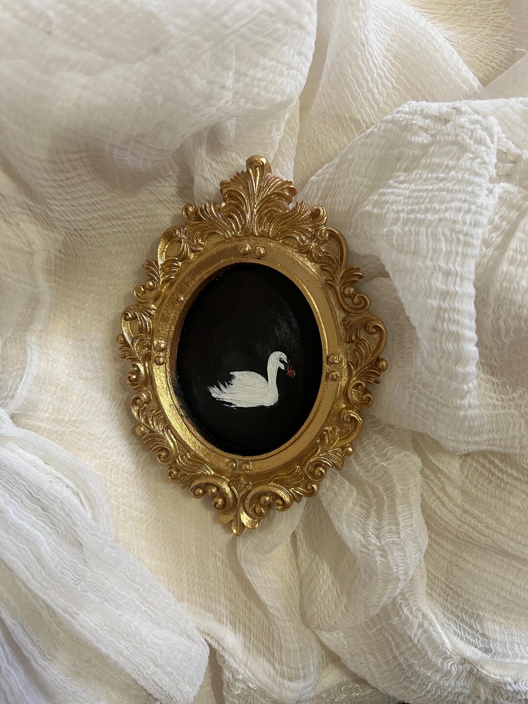 SWAN | Framed Swan Oil Painting, Gold Framed Swan Oil Painting ...