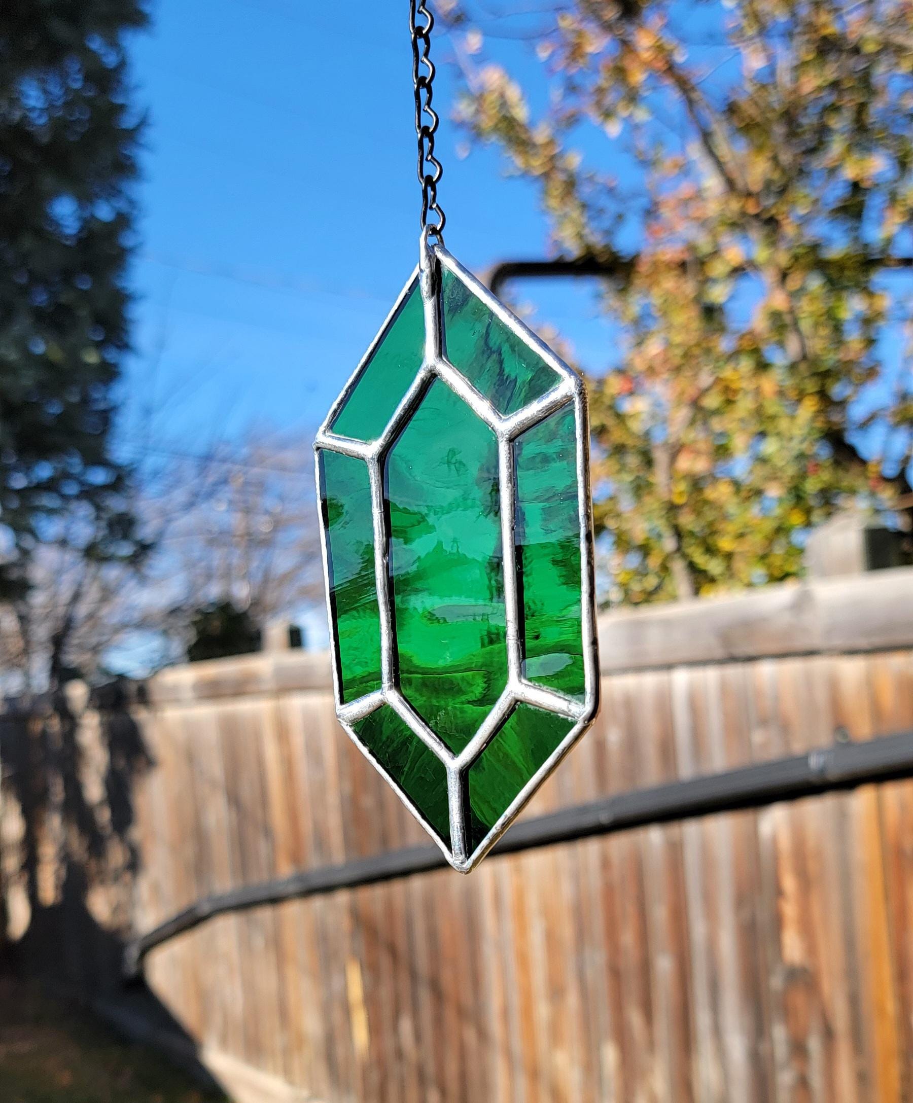 Stained Glass Zelda Rupee - Etsy