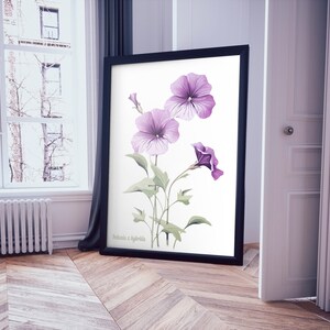 Petunia Print, Digital Print, Botanical Prints, Botanical Posters ...