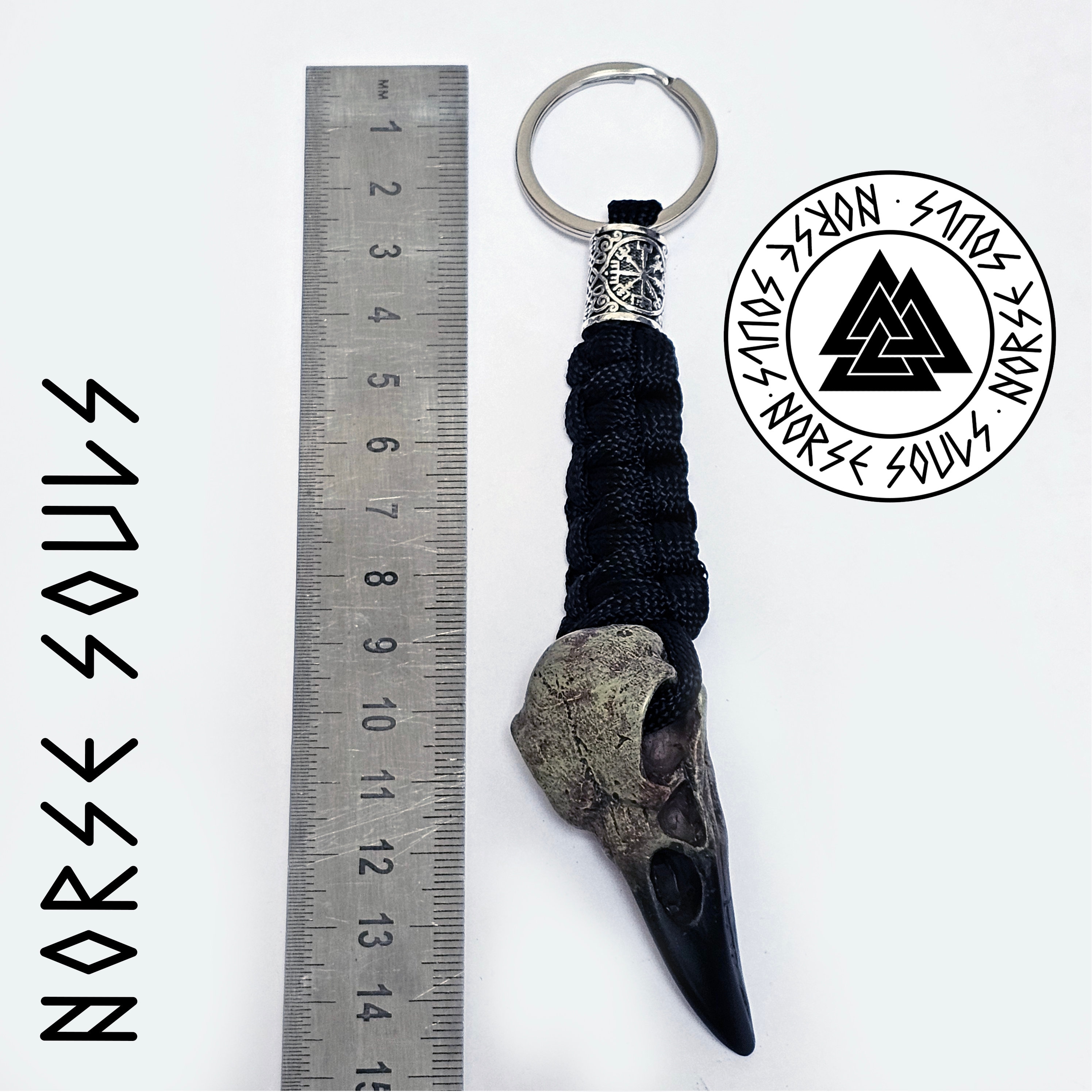 Odin Crow Skeleton Keychain Vikings Eagle's Head Pendant Keyring ...
